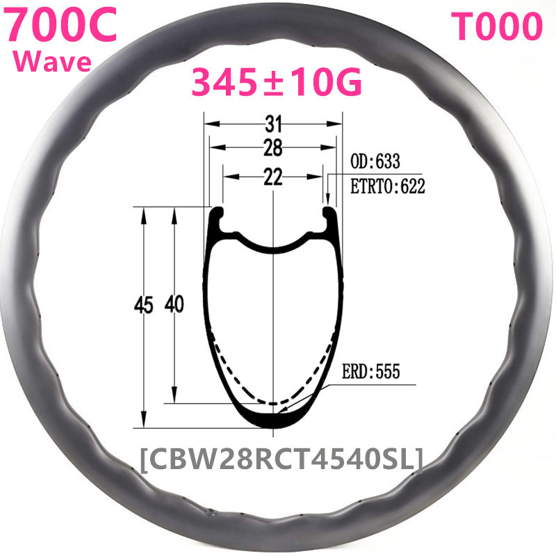 [CBW28RCT4540SL] 700C 345g Symmetric T1000 NEW Gravel Road Bike 28mm ...